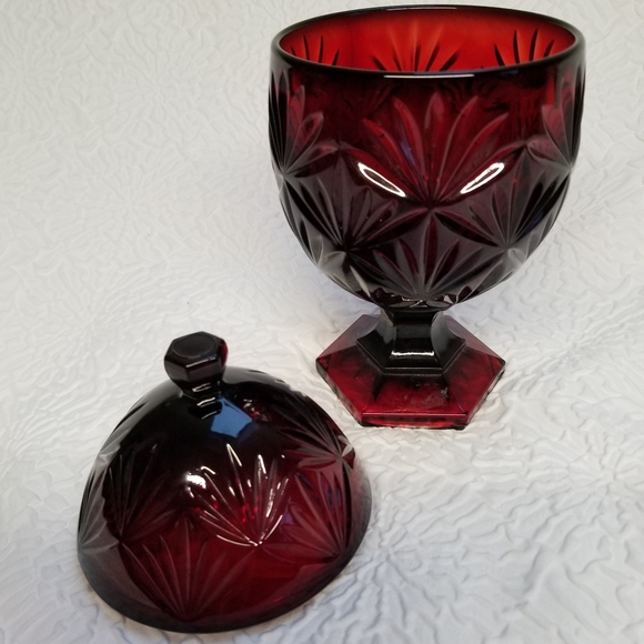 Vintage | Dining | Vtg Avon Cape Code Egg Shaped Ruby Red Candy Dish ...